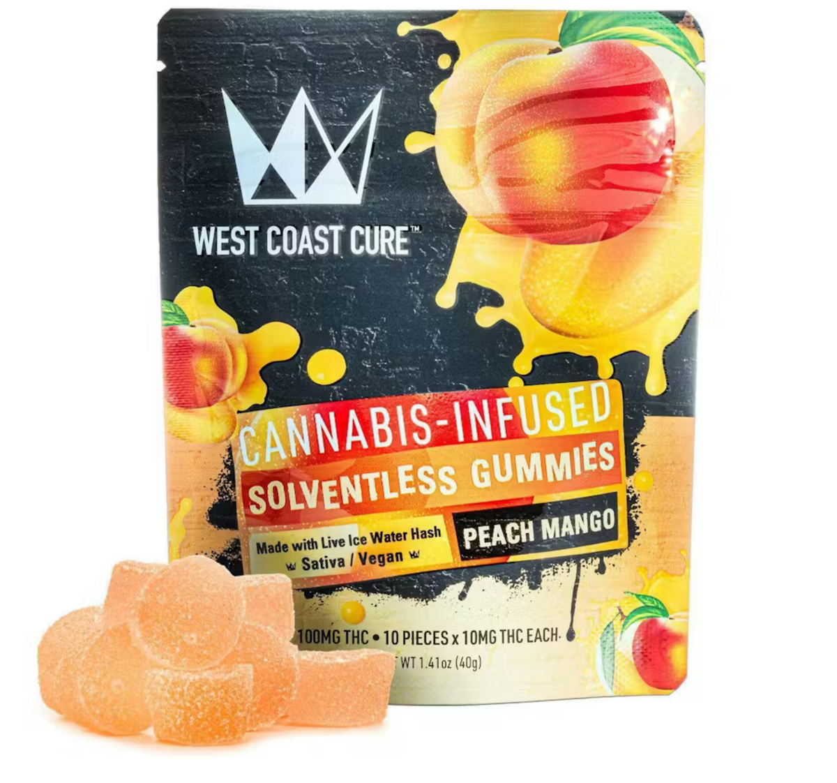 Peach Mango Flavored Solventless Gummies - 10x 10mg/gummy – BUDZILLA|SD